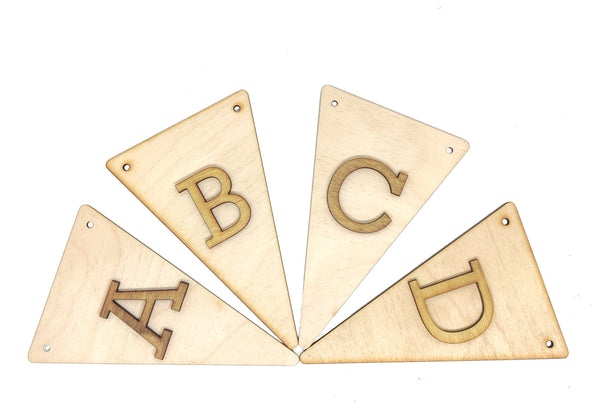 Wooden Bunting letters – Dels laser workshop